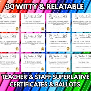 Funny Teacher Award, School Staff Awards, Teacher Superlatives ...
