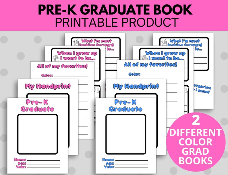 Pre-k Graduate Book Printable Printable Keepsake Pages - Etsy