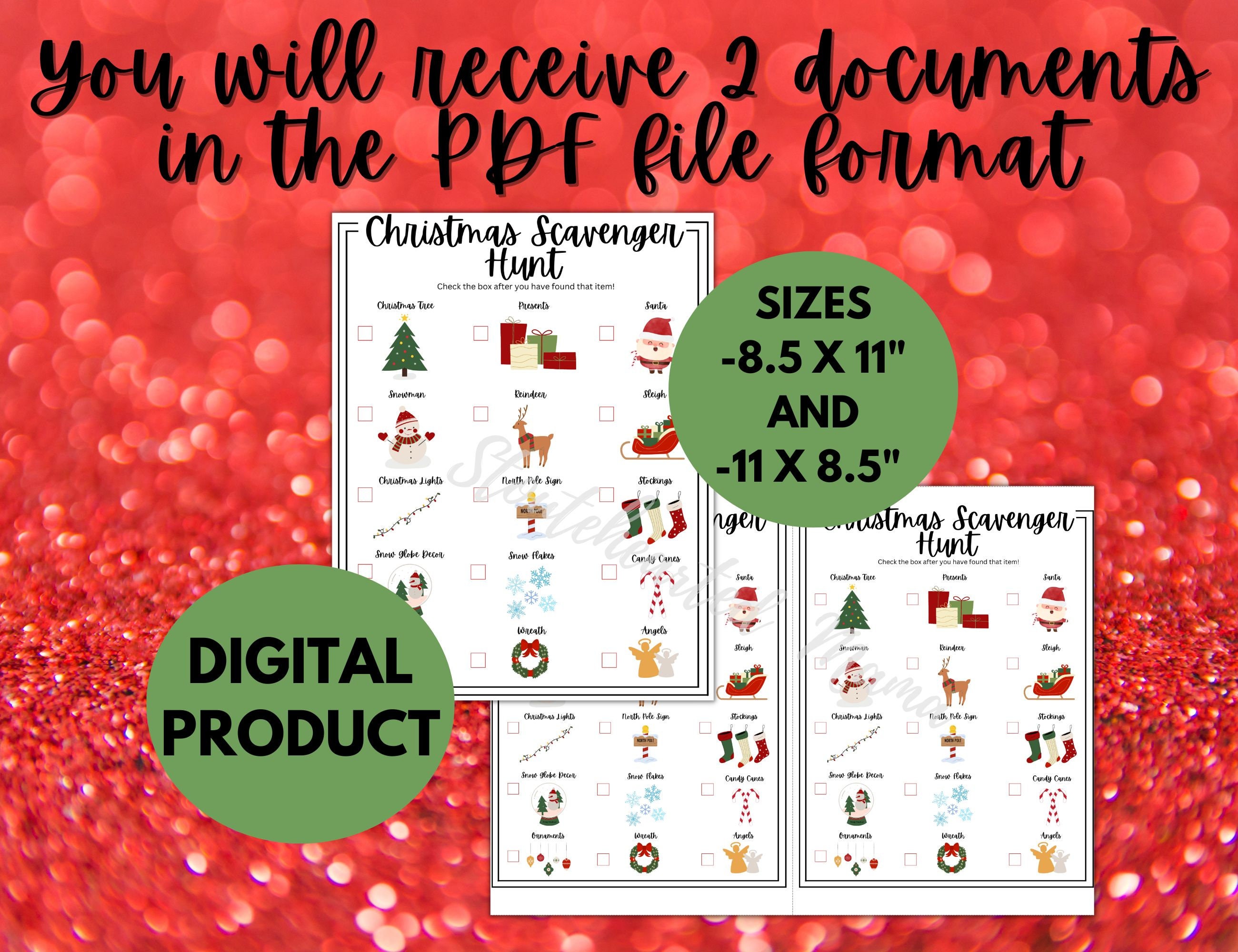 Christmas Scavenger Hunt Printable for Kids Family Reunion - Etsy