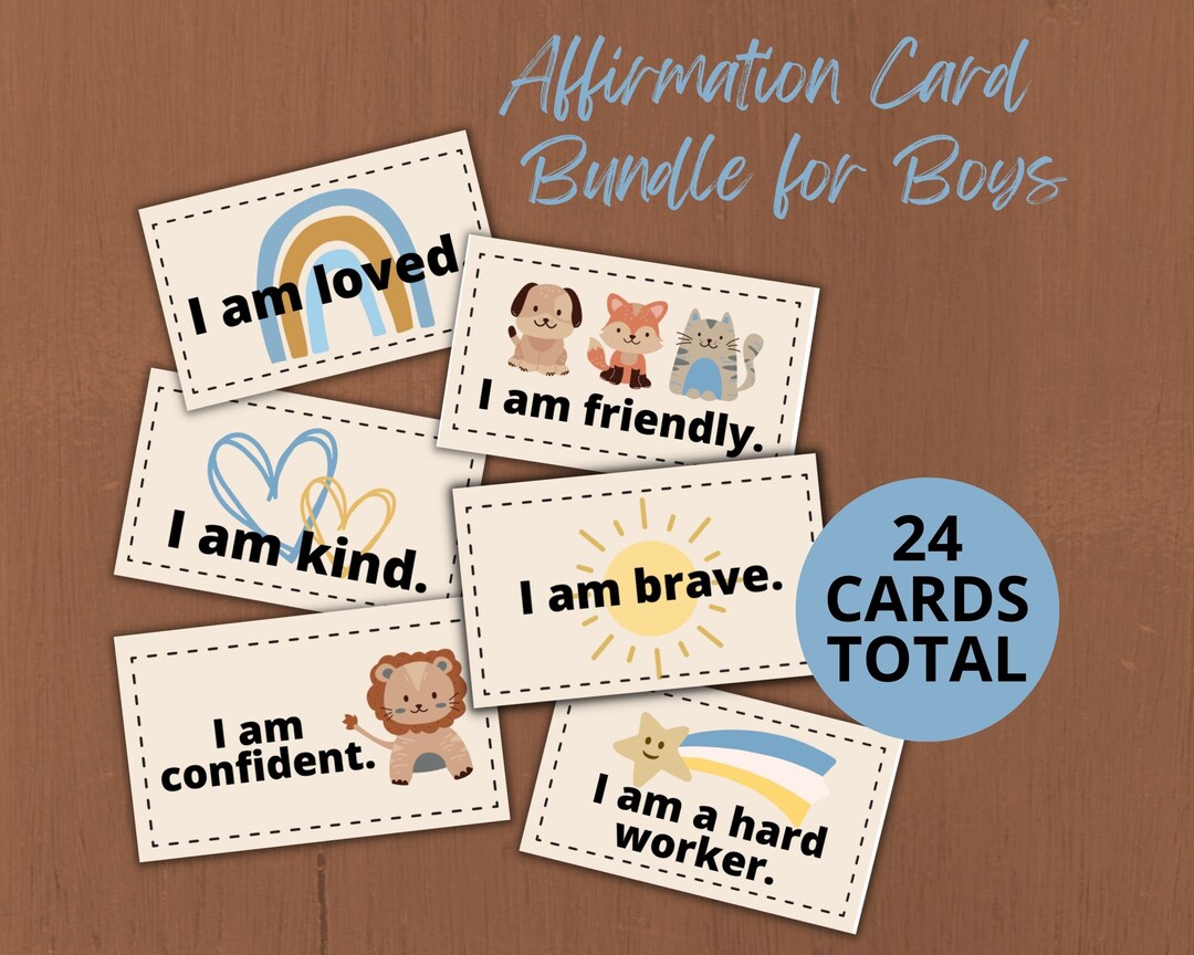 I Am Affirmation Lunch Box Notes for Boys | Woodland Affirmation Cards ...