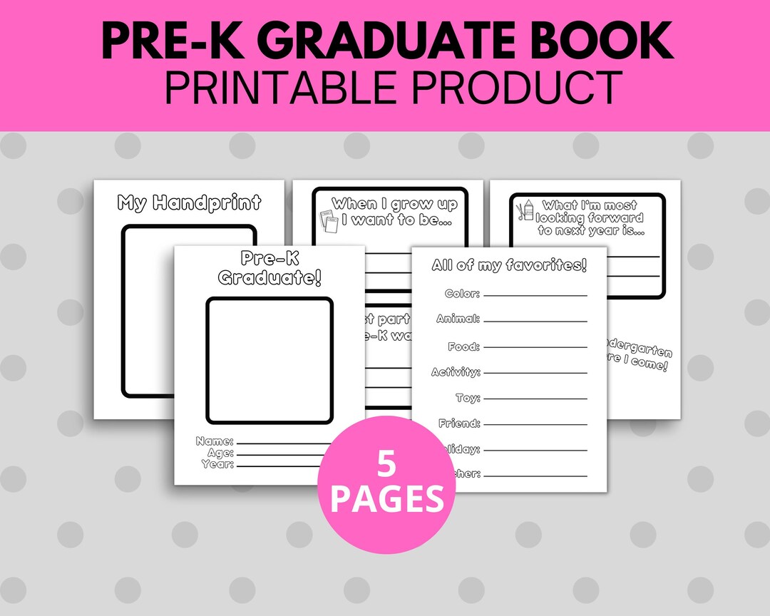 Pre-k Graduate Book Printable Printable Keepsake Pages Graduation ...