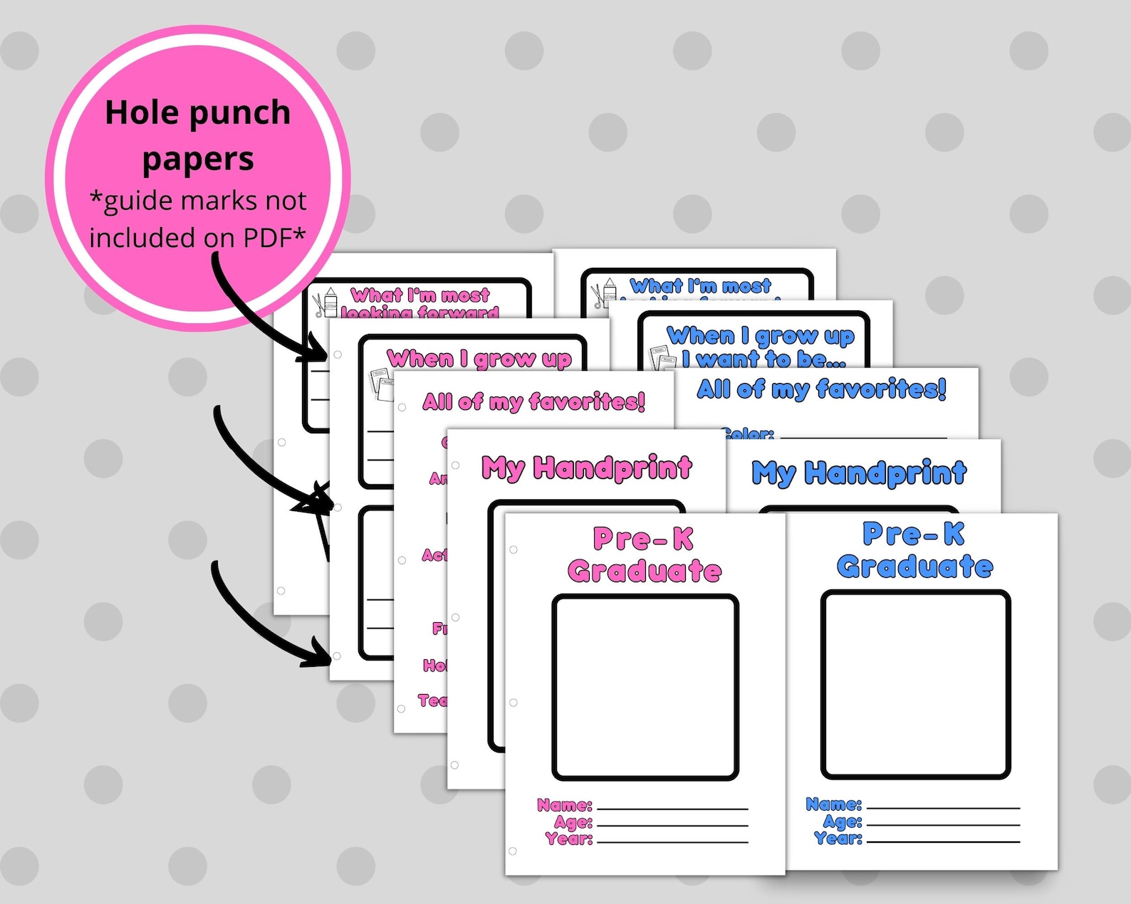 Pre-k Graduate Book Printable | Printable Keepsake Pages | Graduation ...