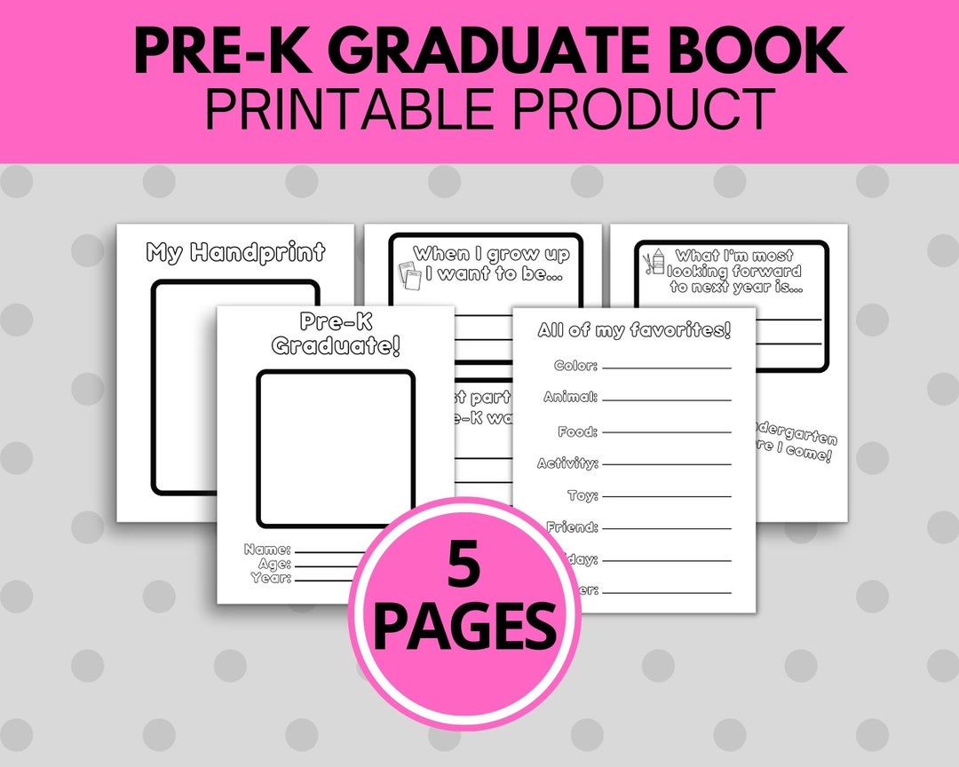 Pre-k Graduate Book Printable | Printable Keepsake Pages | Graduation ...