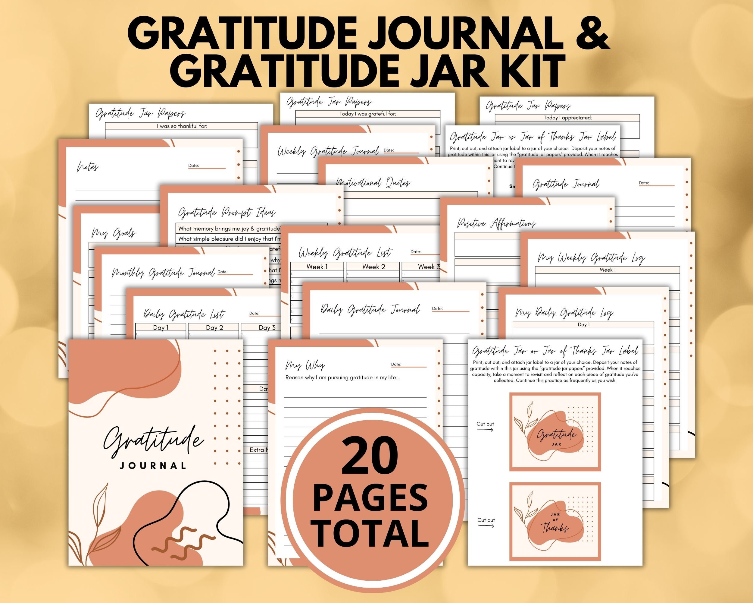 Family Gratitude Journal Printable | Gratitude Jar Printable ...