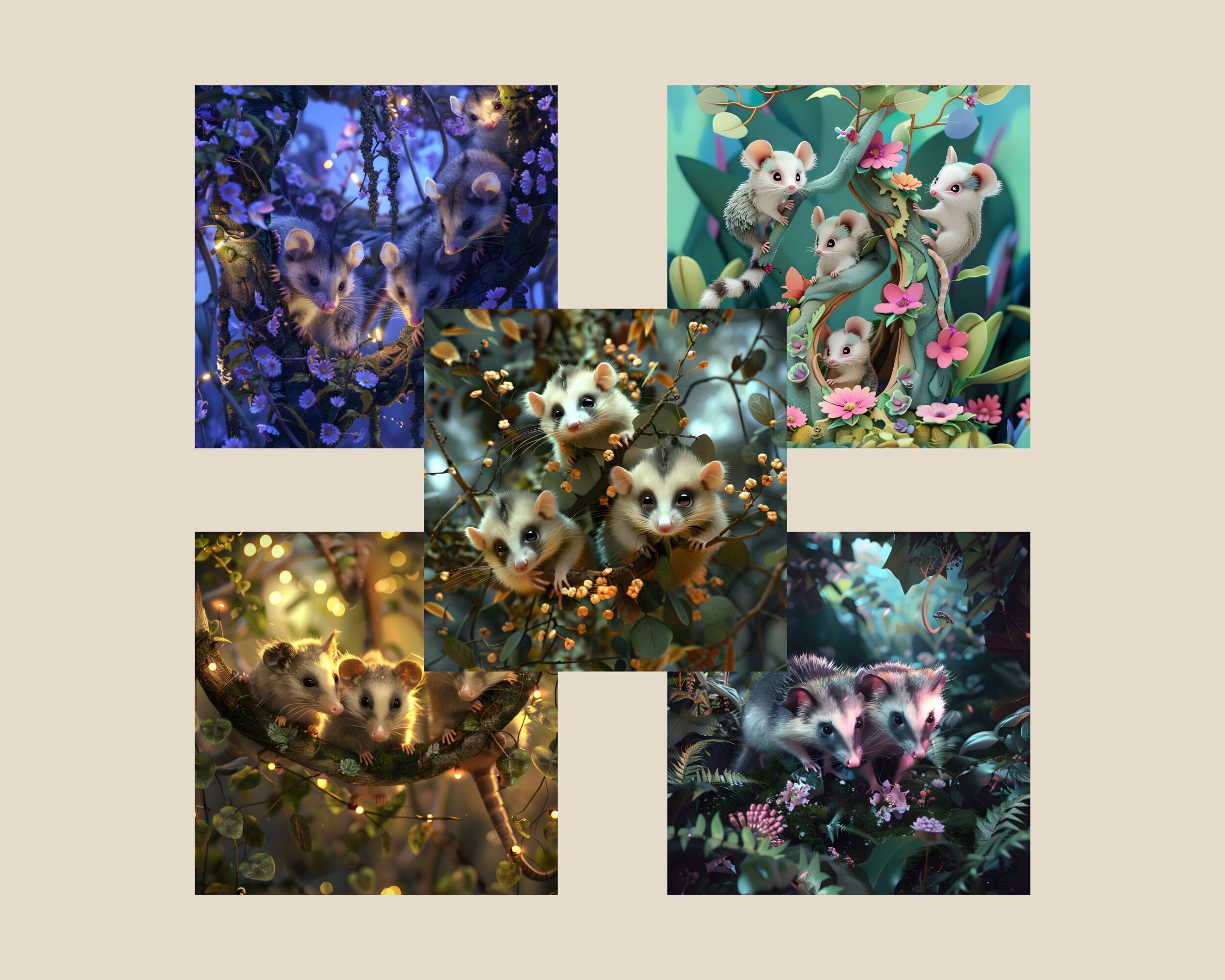 Opossum Pattern Seamless | Possum Seamless Paper Digital Backdrop ...