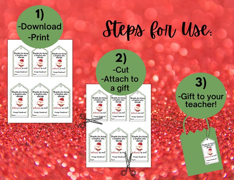 Christmas Teacher Gift Tag Printable Teacher Appreciation - Etsy