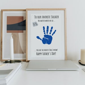 Army Father's Day Sign Printable | Handprint Sign Printable - Etsy