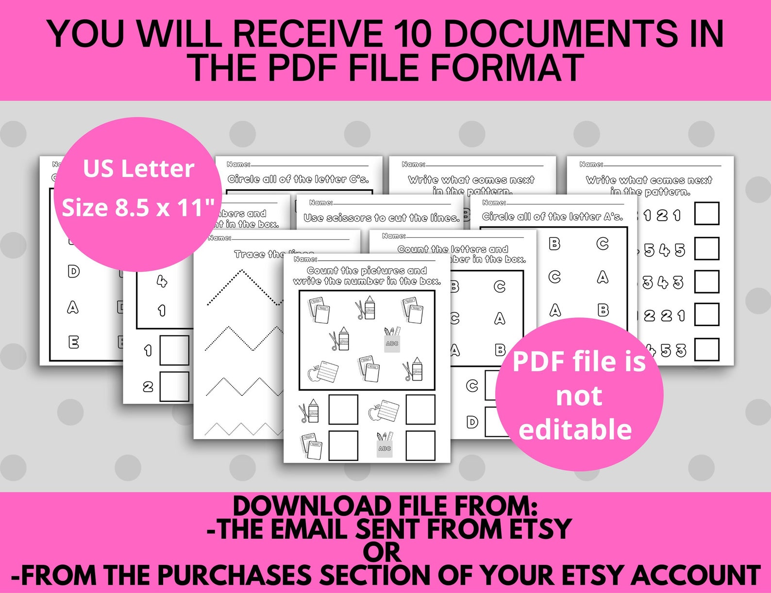 Kindergarten Worksheet Packet Printable Kindergarten - Etsy