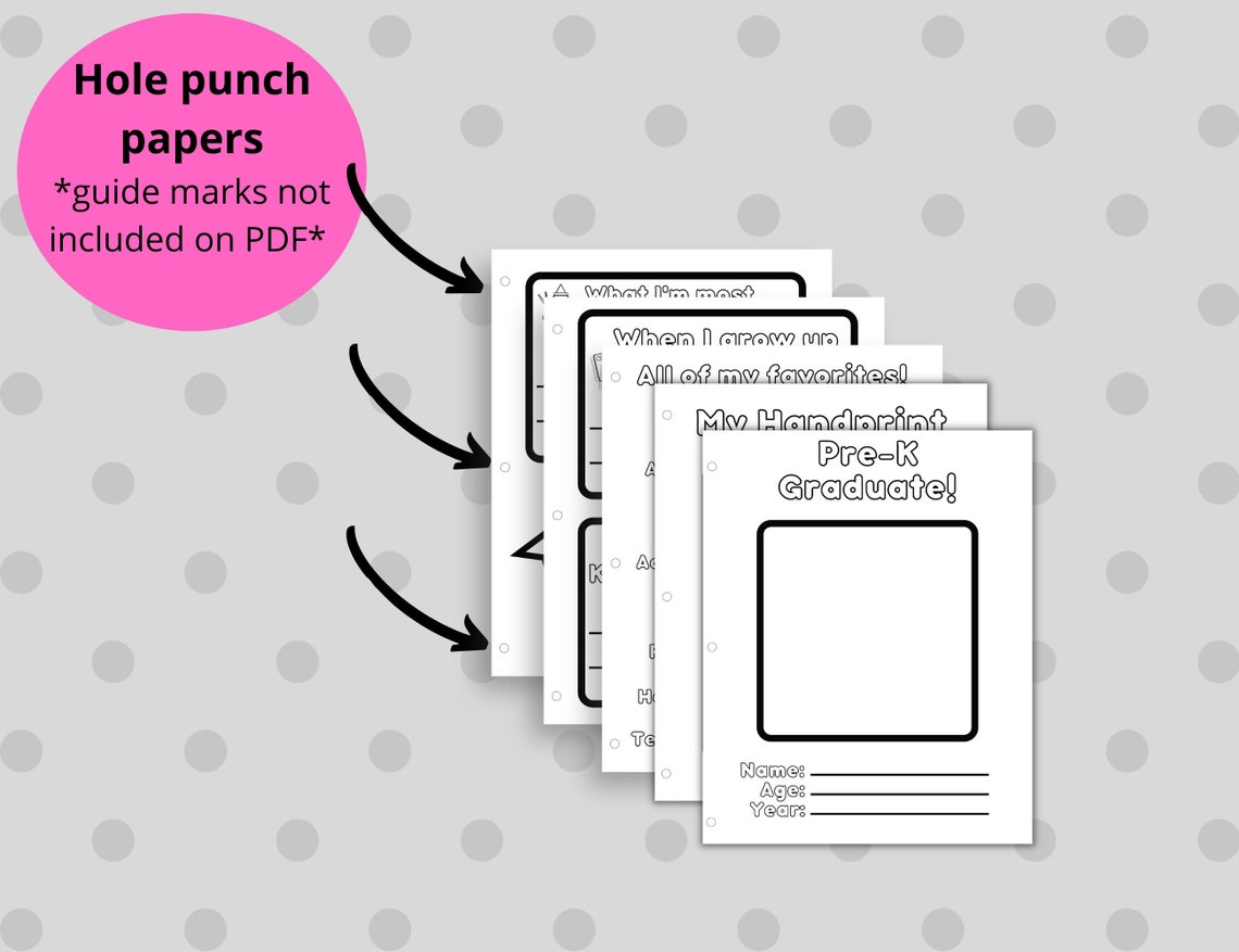 Pre-k Graduate Book Printable Printable Keepsake Pages - Etsy