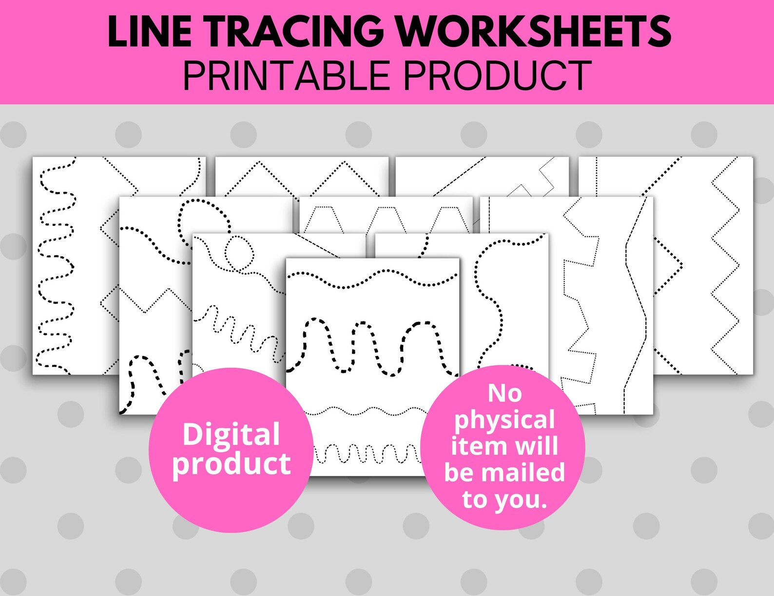 Line Tracing Worksheets Printable Line Drawing Practice - Etsy