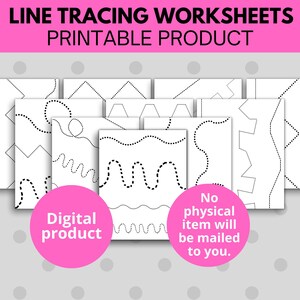 Line Tracing Worksheets Printable Line Drawing Practice - Etsy