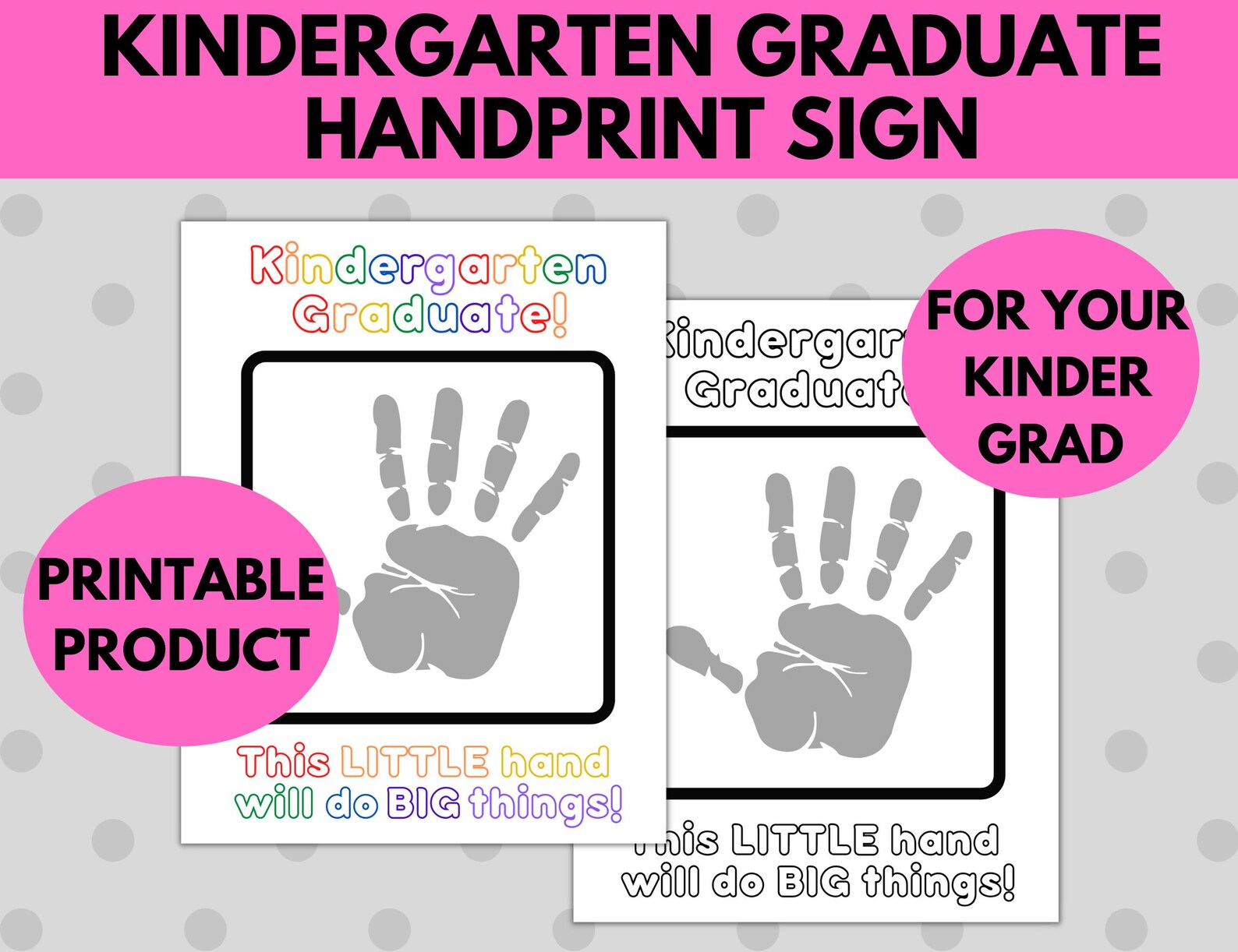 Kindergarten Graduate Handprint Sign Printable Keepsake - Etsy