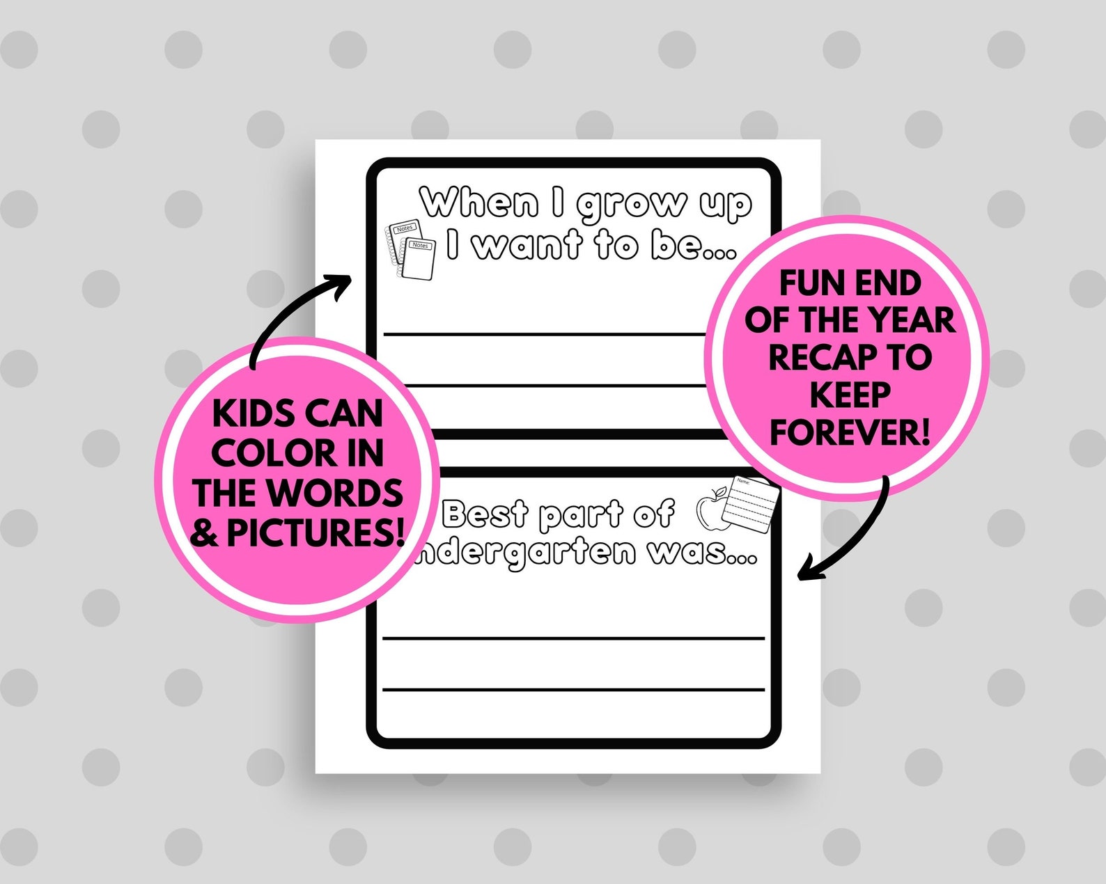 Kindergarten Graduate Book Printable | Keepsake Pages | Graduation ...