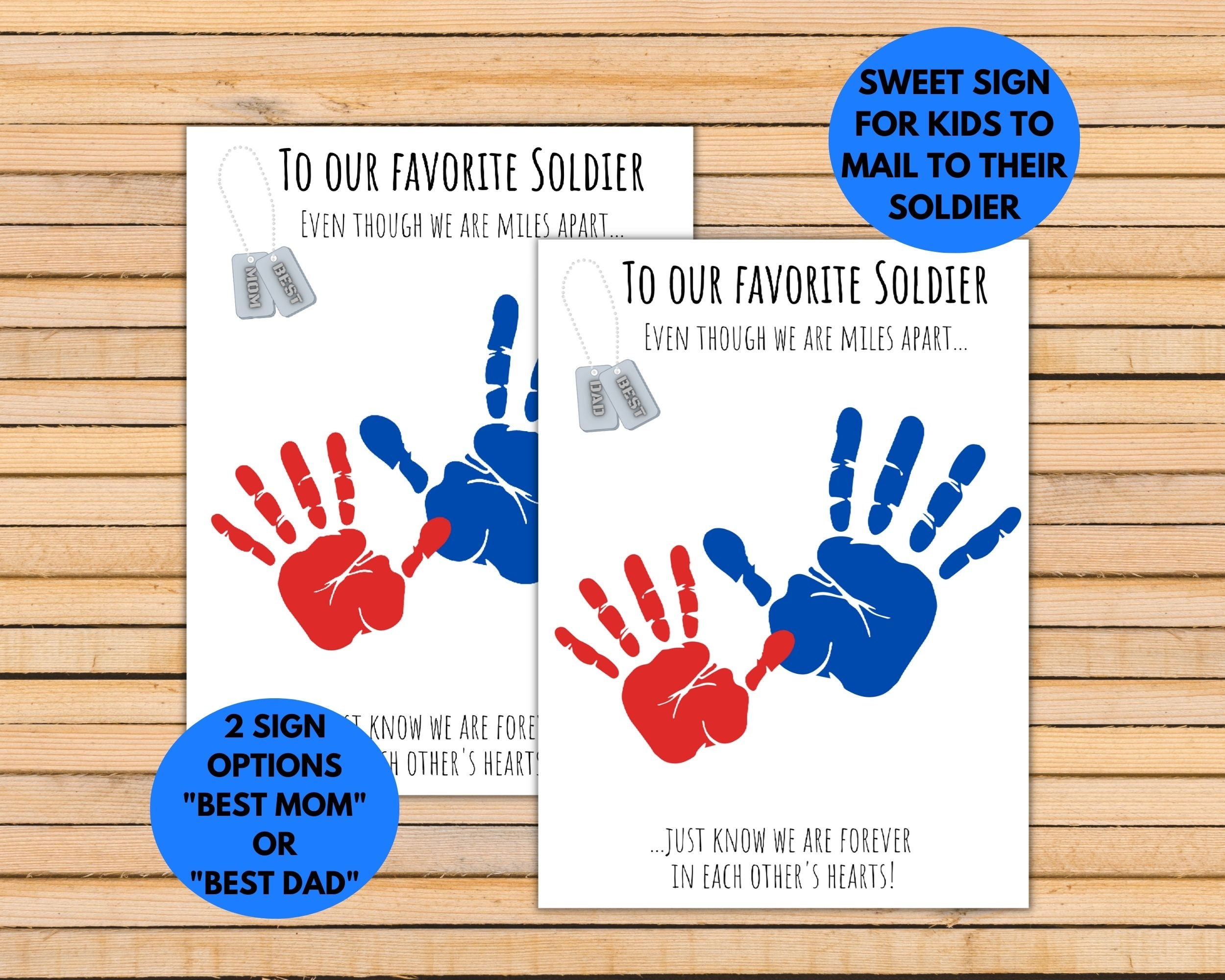 Kid Handprint Sign for Deployed Army Soldier Printable | Handprint Sign ...