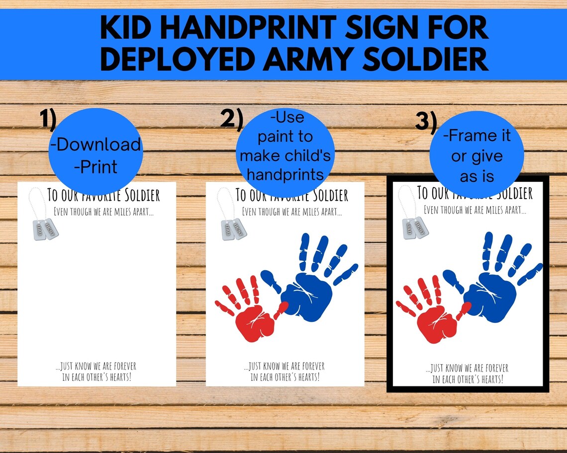 Kid Handprint Sign for Deployed Army Soldier Printable | Handprint Sign ...