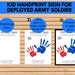 Kid Handprint Sign for Deployed Army Soldier Printable Handprint Sign ...
