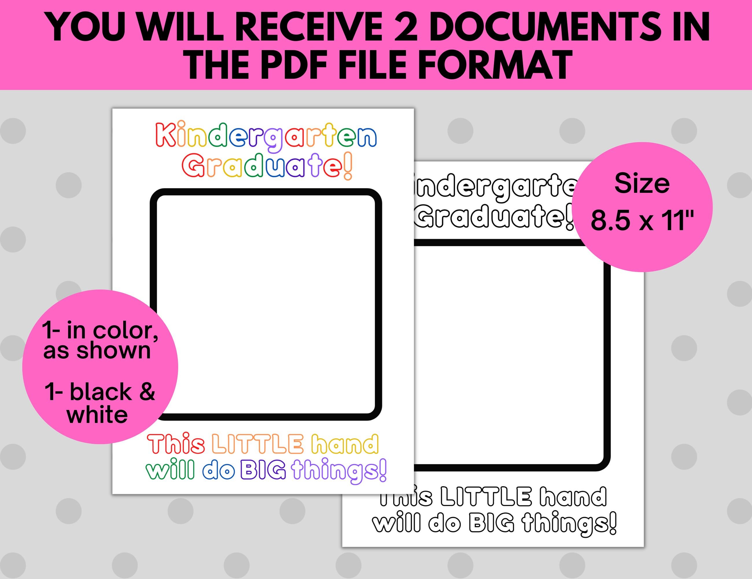 Kindergarten Graduate Handprint Sign Printable Keepsake - Etsy