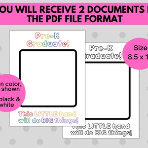 Pre-k Graduate Handprint Sign Printable | Keepsake Printable - Etsy