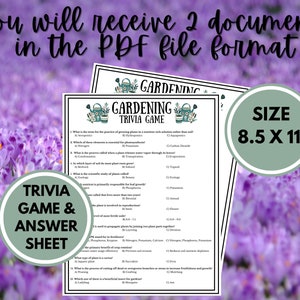 Gardening Trivia Game | Spring Garden Party Trivia Game | Gardener ...