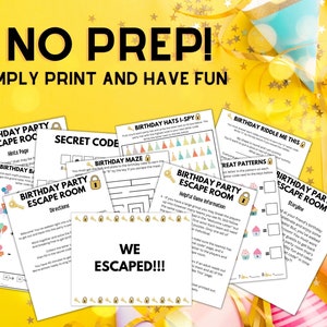 Birthday Escape Room Printable Kit | Birthday Party Escape Room Game ...