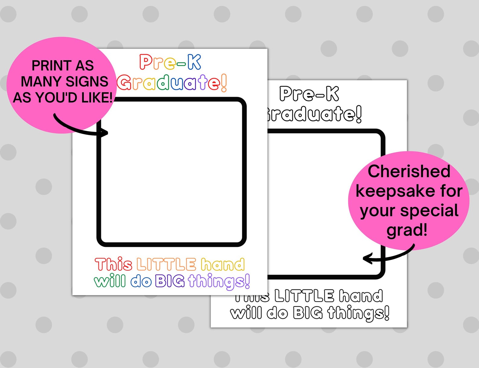 Pre-k Graduate Handprint Sign Printable Keepsake Printable - Etsy