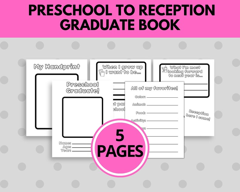 Preschool to Reception Graduate Book Printable | Preschool Graduate ...