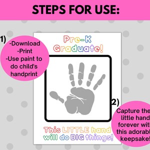 Pre-k Graduate Handprint Sign Printable Keepsake Printable - Etsy
