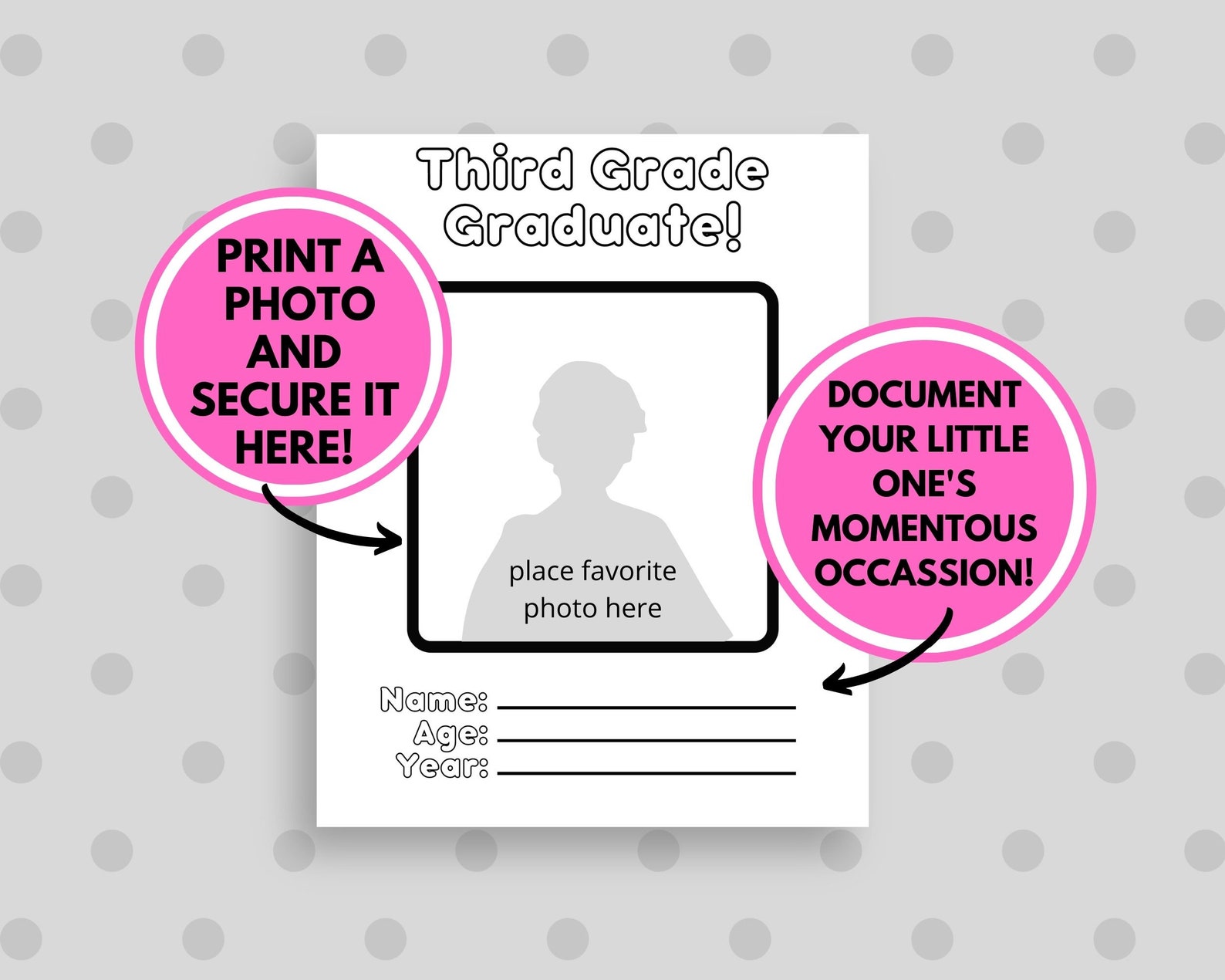 3rd Grade Graduate Book Printable | Keepsake Pages | Graduation ...