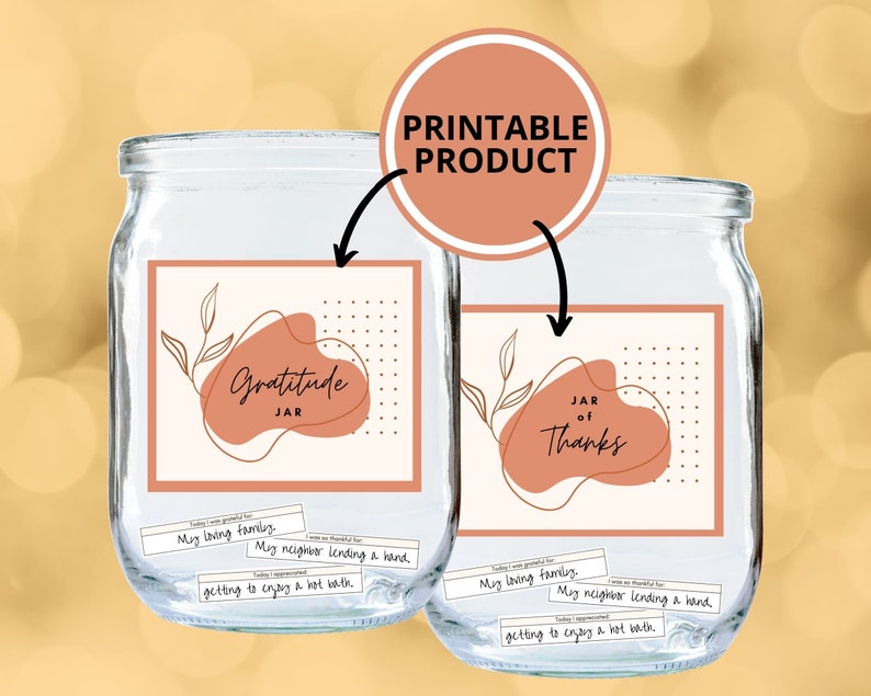 Gratitude Jar Printable Family Gratitude Journal Printable Mindfulness ...
