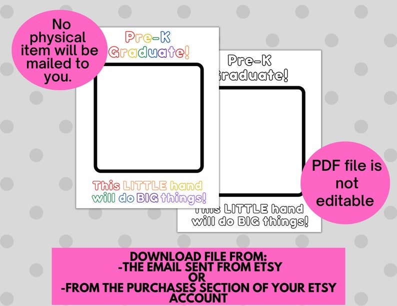 Pre-k Graduate Handprint Sign Printable Keepsake Printable - Etsy