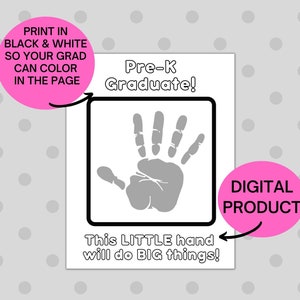 Pre-k Graduate Handprint Sign Printable | Keepsake Printable - Etsy