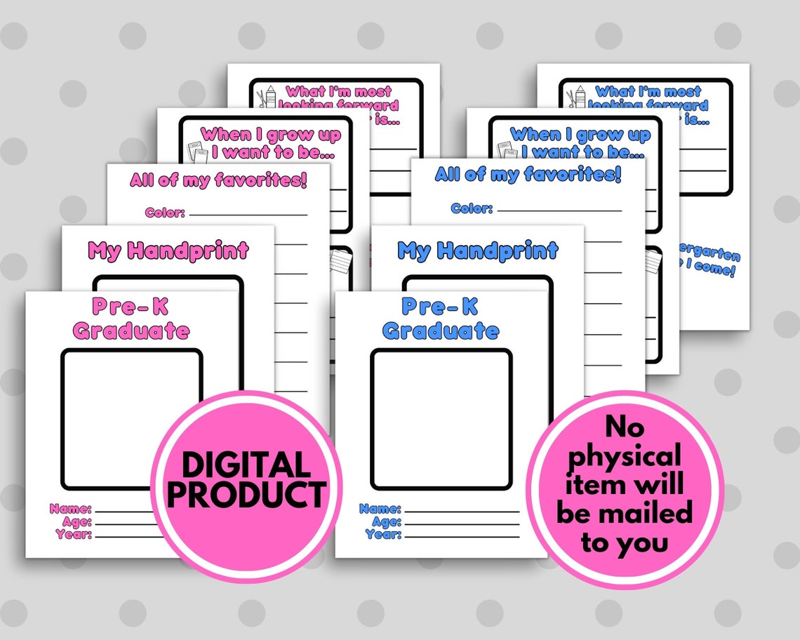 Pre-k Graduate Book Printable Printable Keepsake Pages Graduation ...