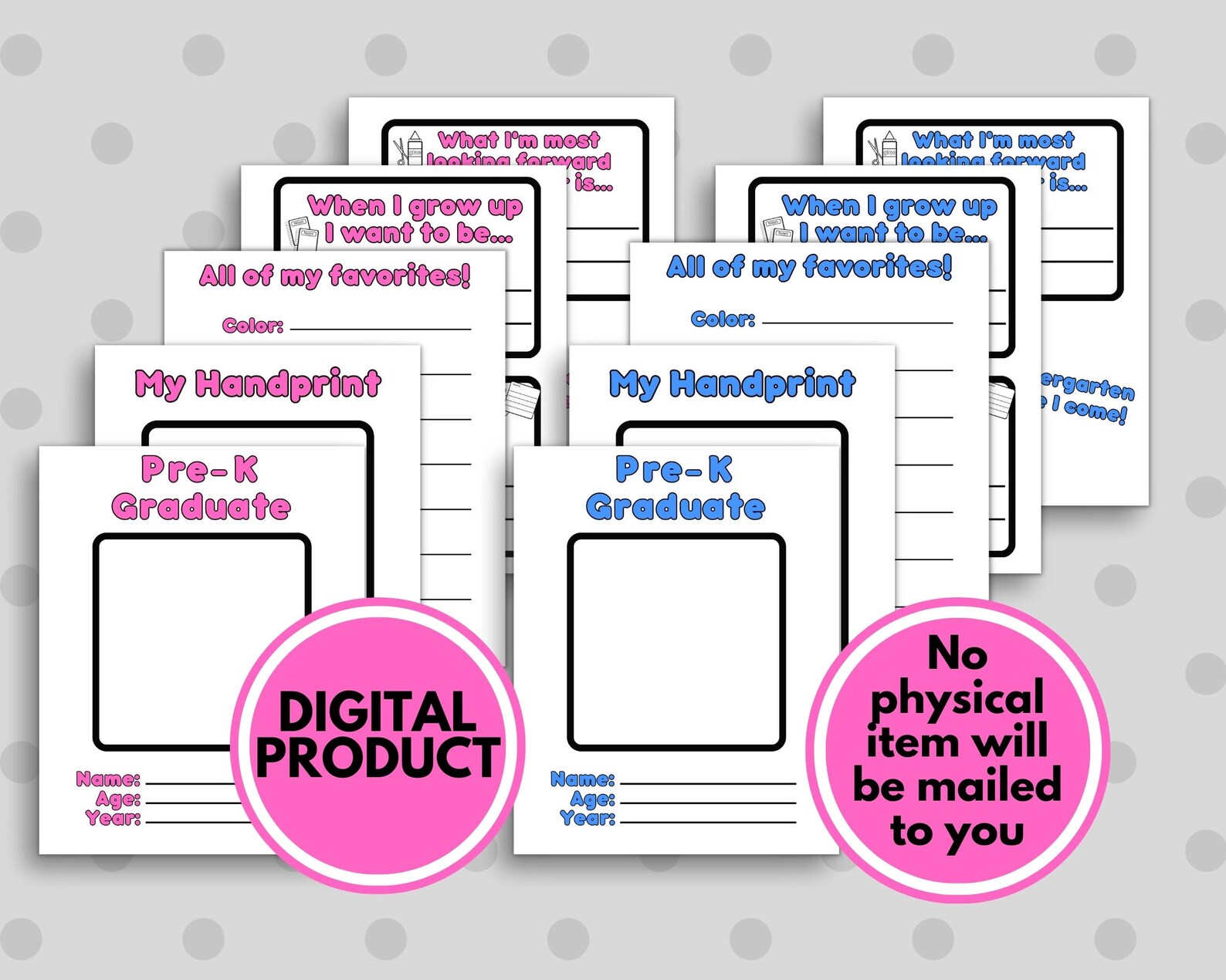 Pre-k Graduate Book Printable | Printable Keepsake Pages | Graduation ...