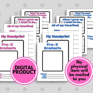 Pre-k Graduate Book Printable | Printable Keepsake Pages | Graduation ...