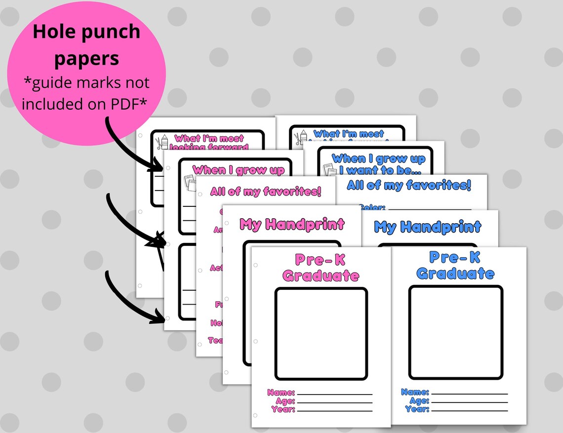 Pre-k Graduate Book Printable Printable Keepsake Pages - Etsy