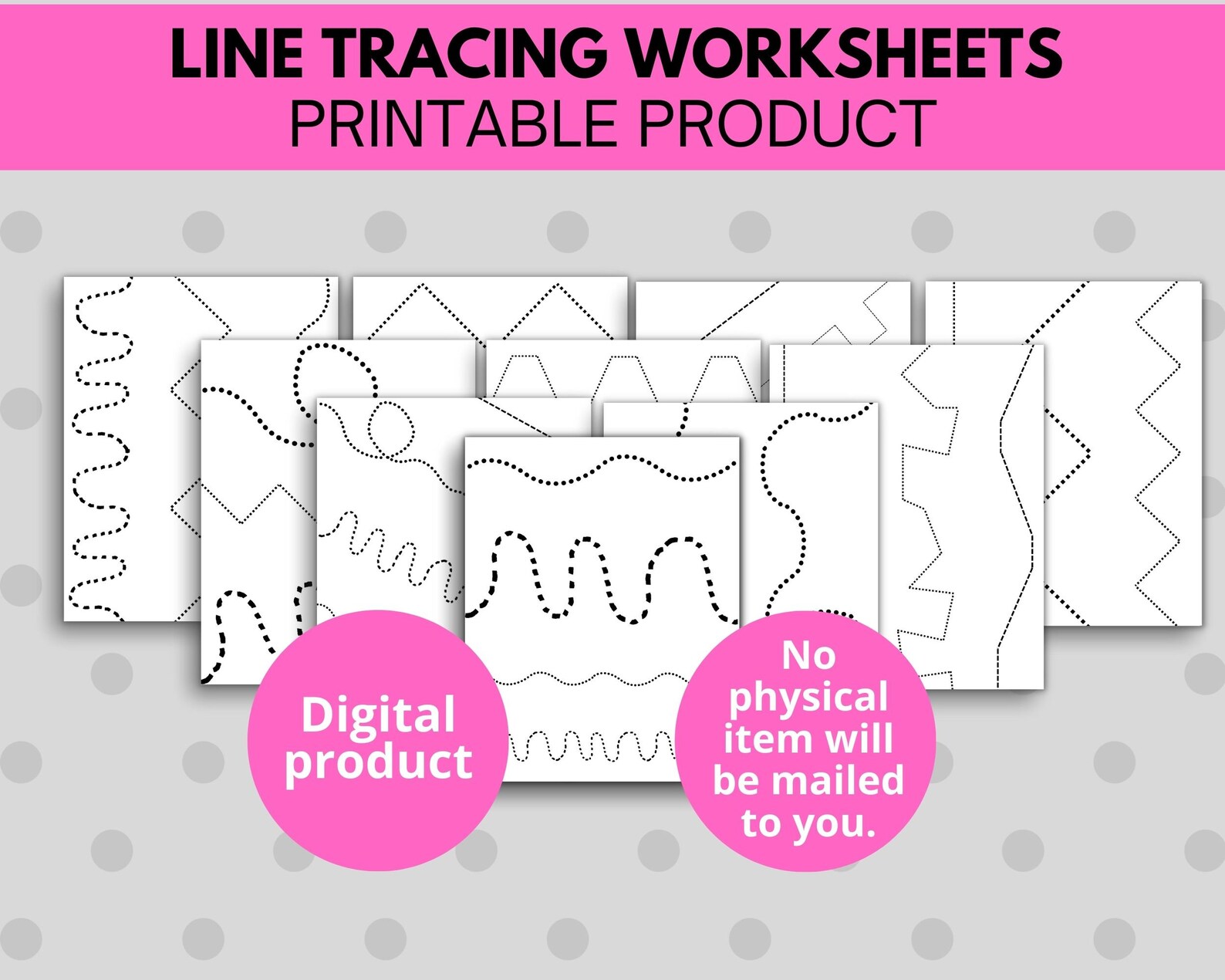 Line Tracing Worksheets Printable | Line Drawing Practice Printable ...