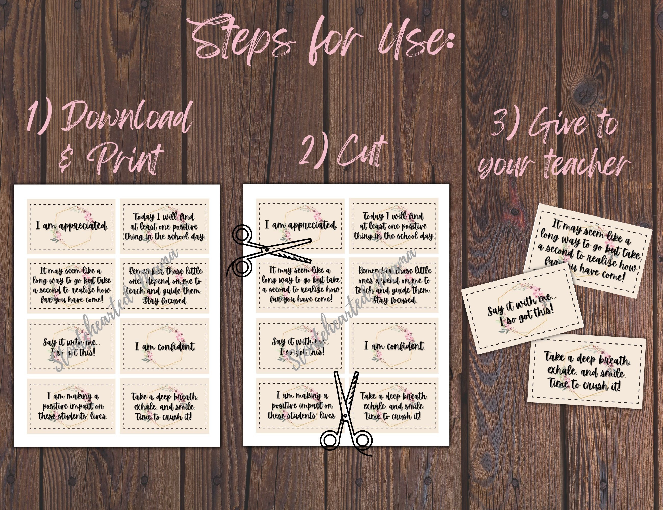 Teacher Affirmation Cards Printable Teacher Appreciation - Etsy