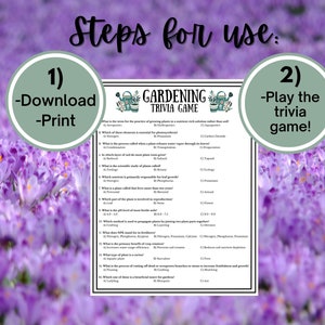 Gardening Trivia Game | Spring Garden Party Trivia Game | Gardener ...
