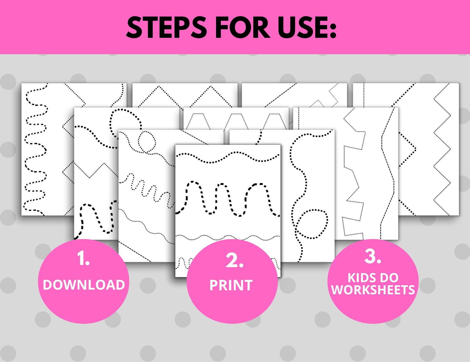 Line Tracing Worksheets Printable Line Drawing Practice - Etsy
