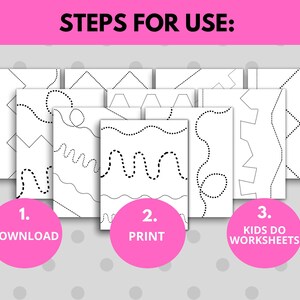 Line Tracing Worksheets Printable Line Drawing Practice - Etsy