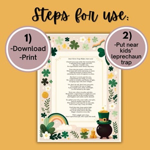 Leprechaun Letter for Kids | Leprechaun Note for Leprechaun Trap ...