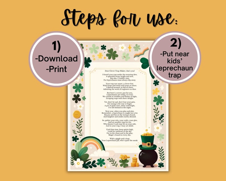 Leprechaun Letter for Kids | Leprechaun Note for Leprechaun Trap ...