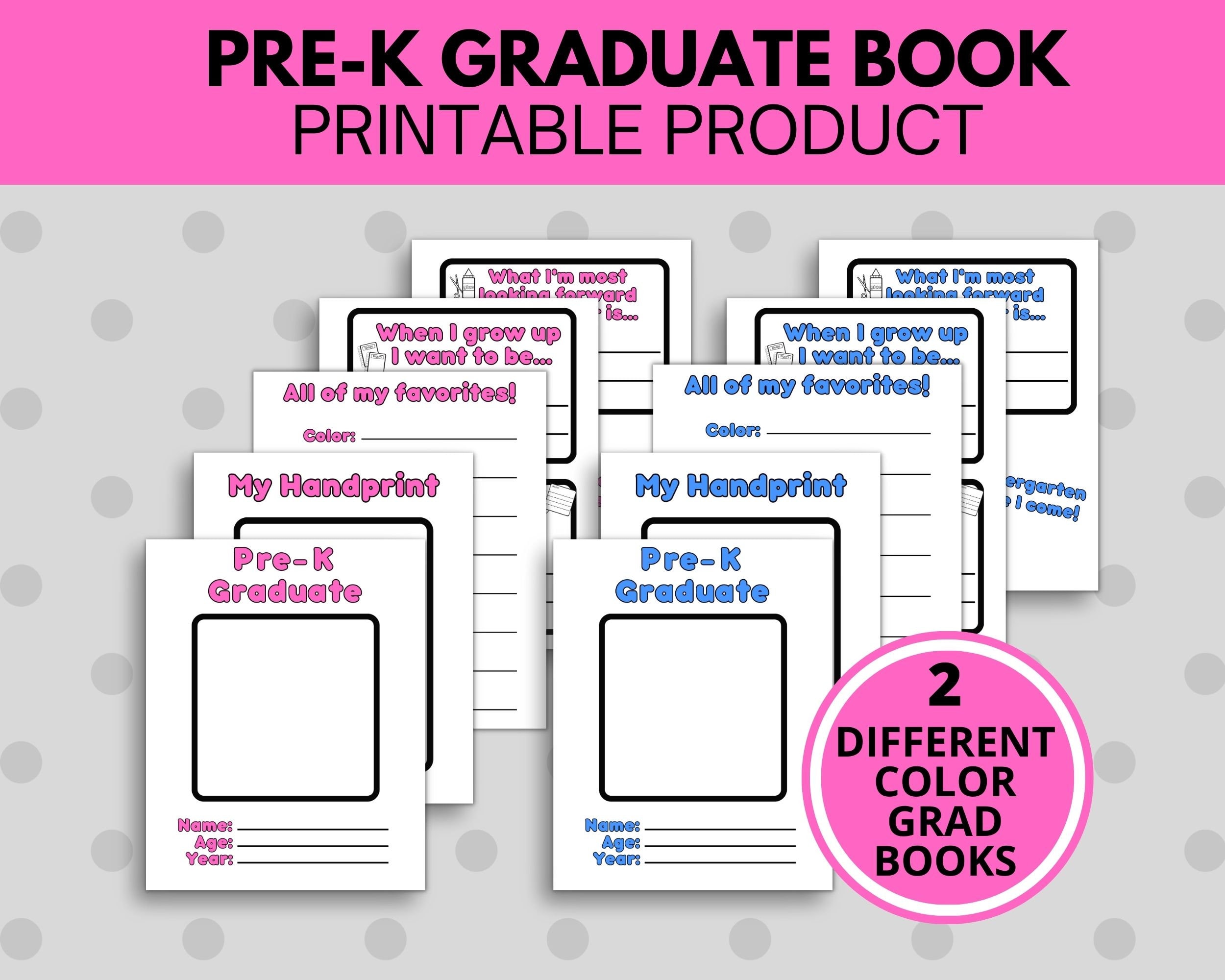 Pre-k Graduate Book Printable | Printable Keepsake Pages | Graduation ...