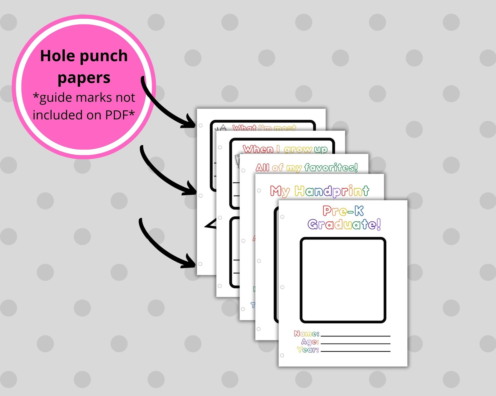 Pre-k Graduate Book Printable | Printable Keepsake Pages | Graduation ...