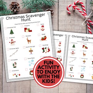 Christmas Scavenger Hunt Printable for Kids | Xmas Scavenger Hunt ...