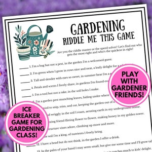 Gardening Riddle Me This Game | Gardening Trivia Game | Gardener ...
