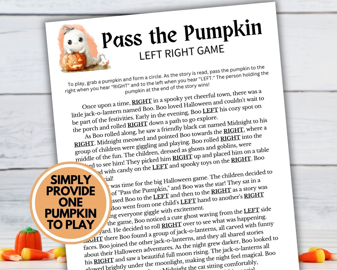 Pass the Pumpkin Game | Halloween Kids Activities | Halloween Left ...