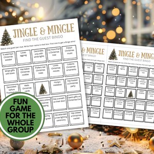 Jingle and Mingle Bingo | Christmas Mingle Bingo | Friendsmas - Etsy