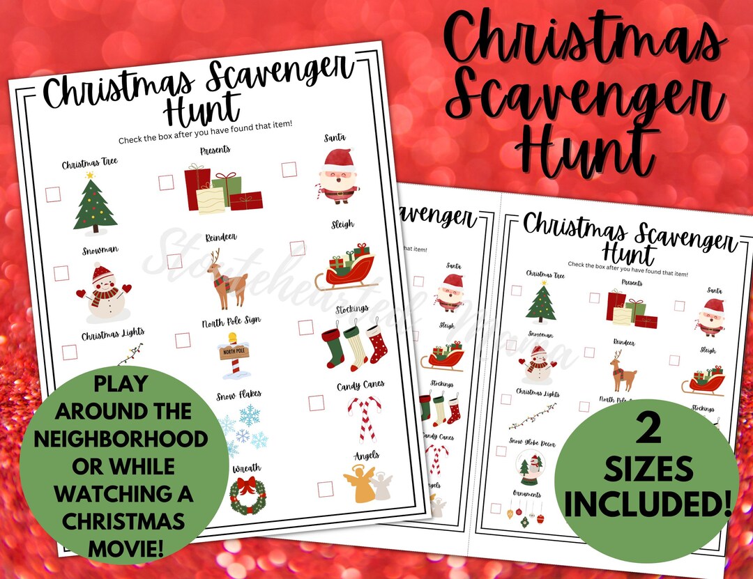 Christmas Scavenger Hunt Printable for Kids Family Reunion - Etsy