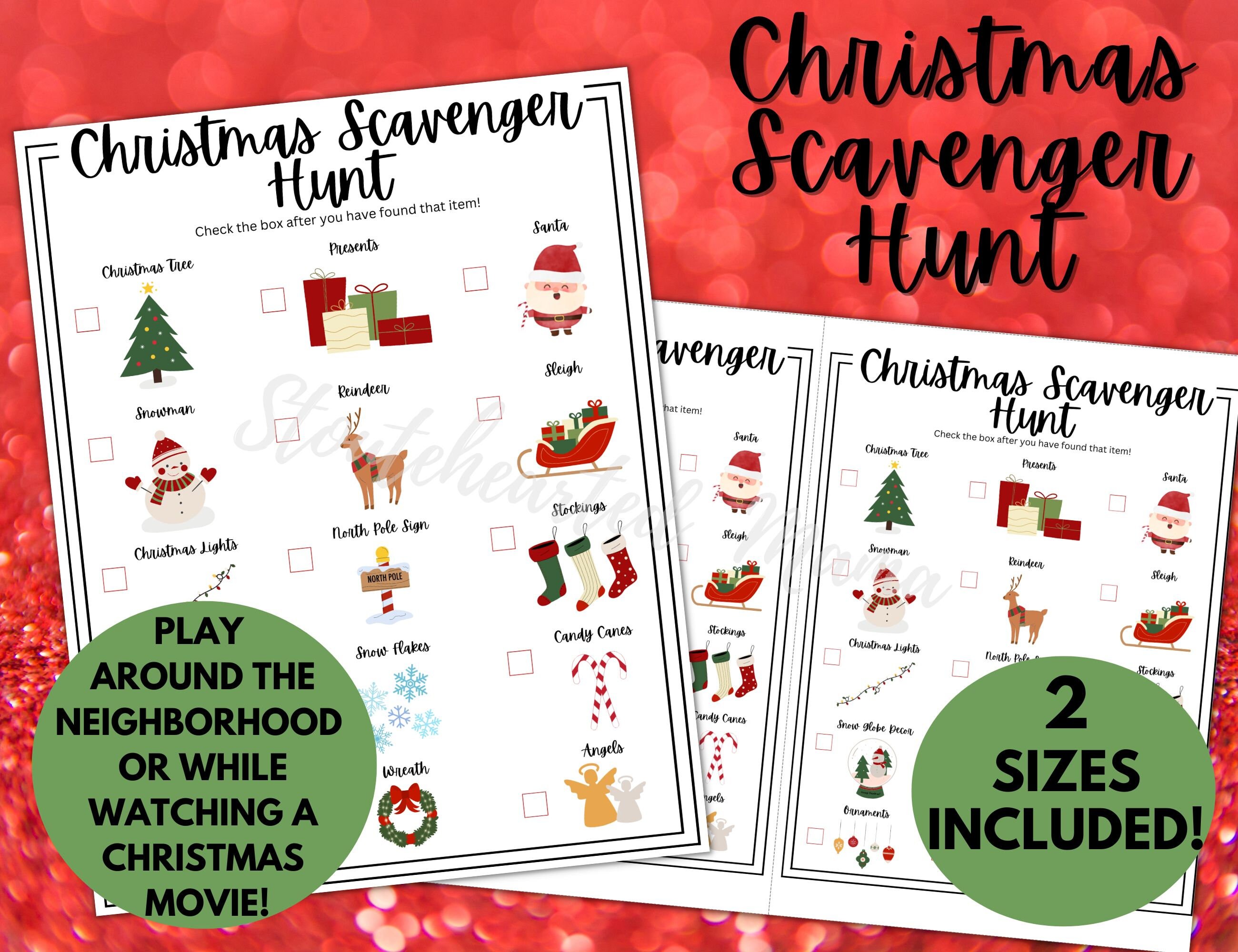 Christmas Scavenger Hunt Printable for Kids Family Reunion - Etsy